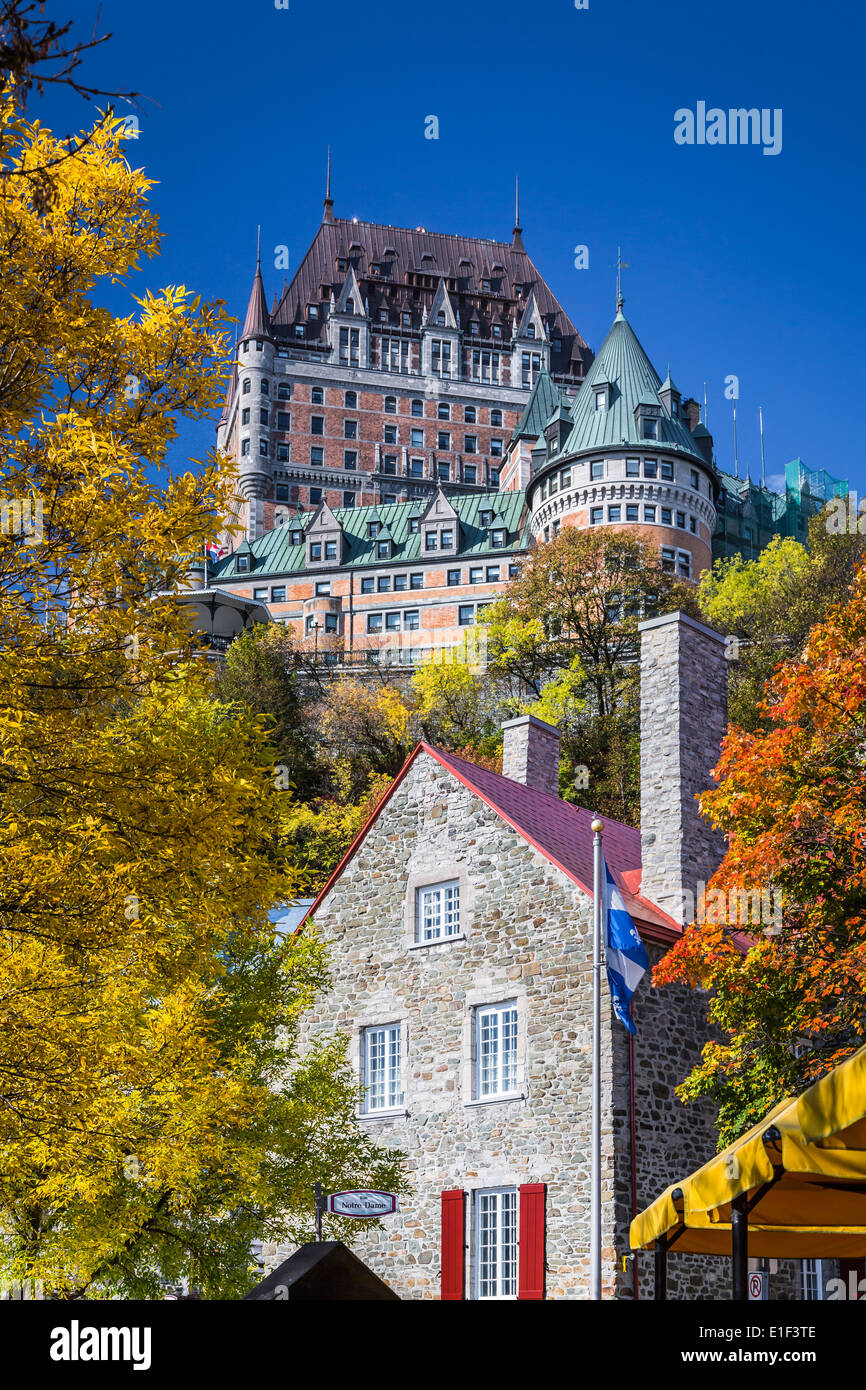 The Fairmont Chateau Frontenac and the historic buildings of Lower Town ...