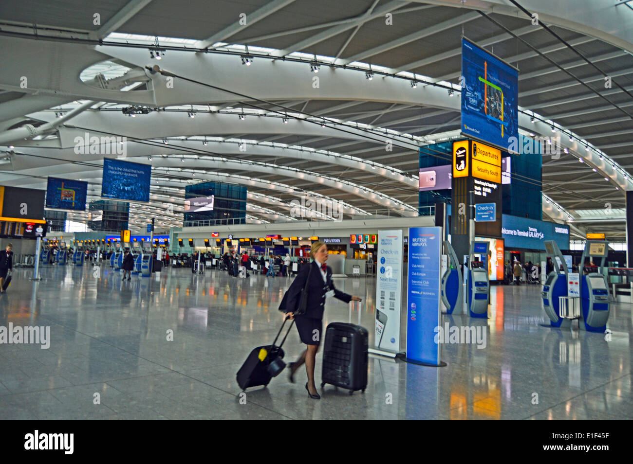 View of Terminal 5 Departures at Heathrow Airport, London Borough of ...