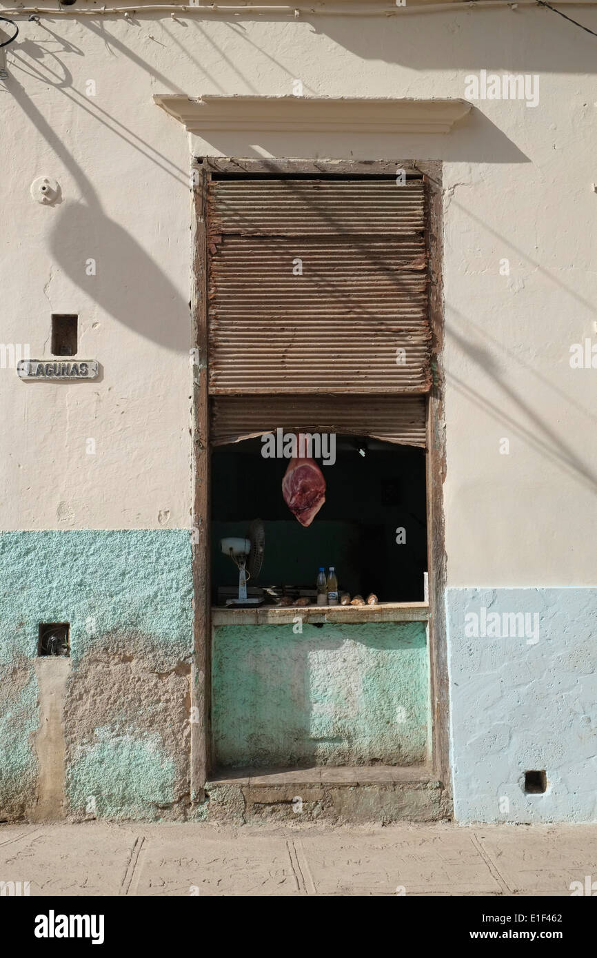 Meat hanging in a butcher's shop. Central Havana, Cuba Stock Photo - Alamy