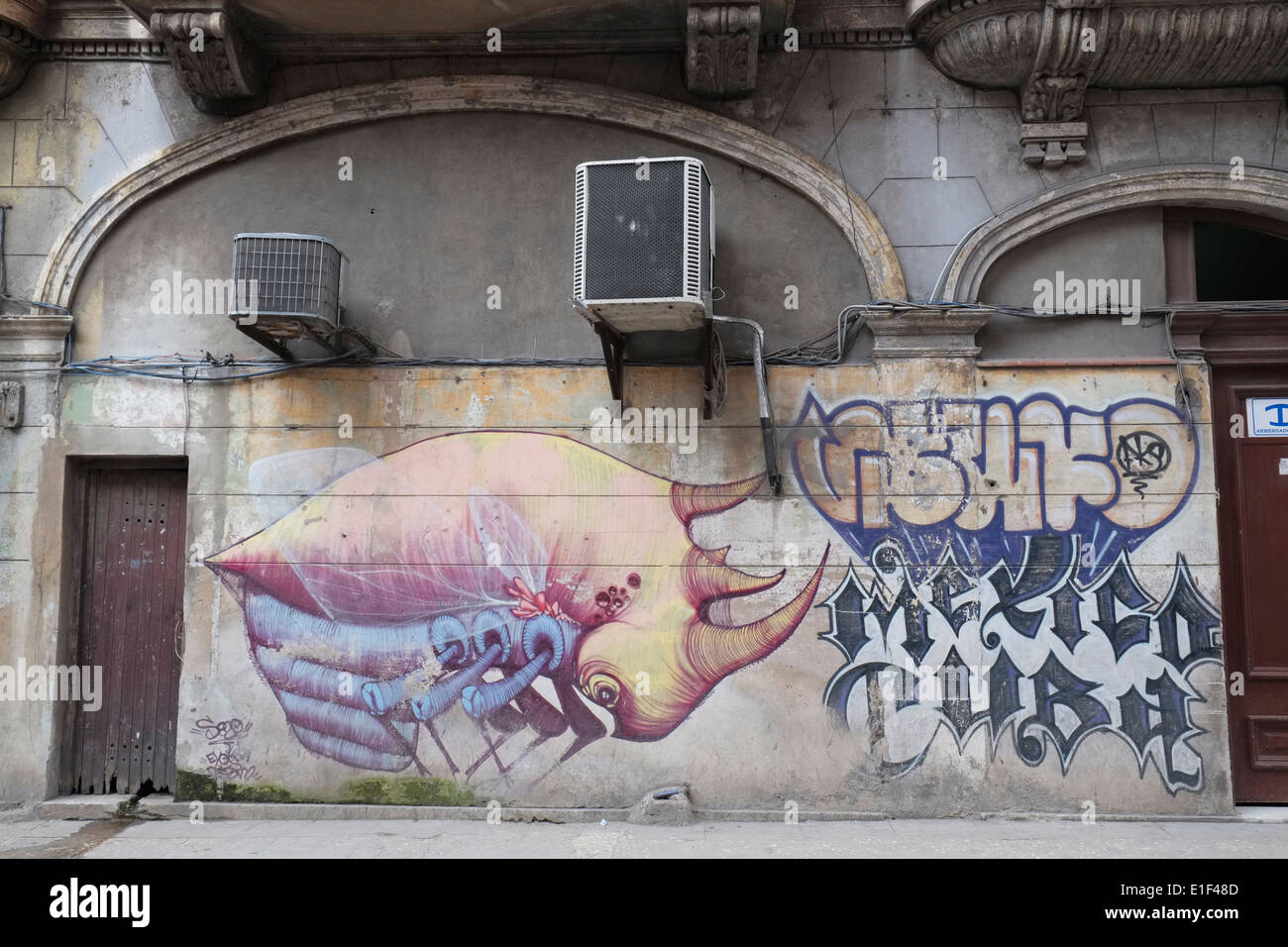 Urban graffiti in central Havana, Cuba Stock Photo - Alamy