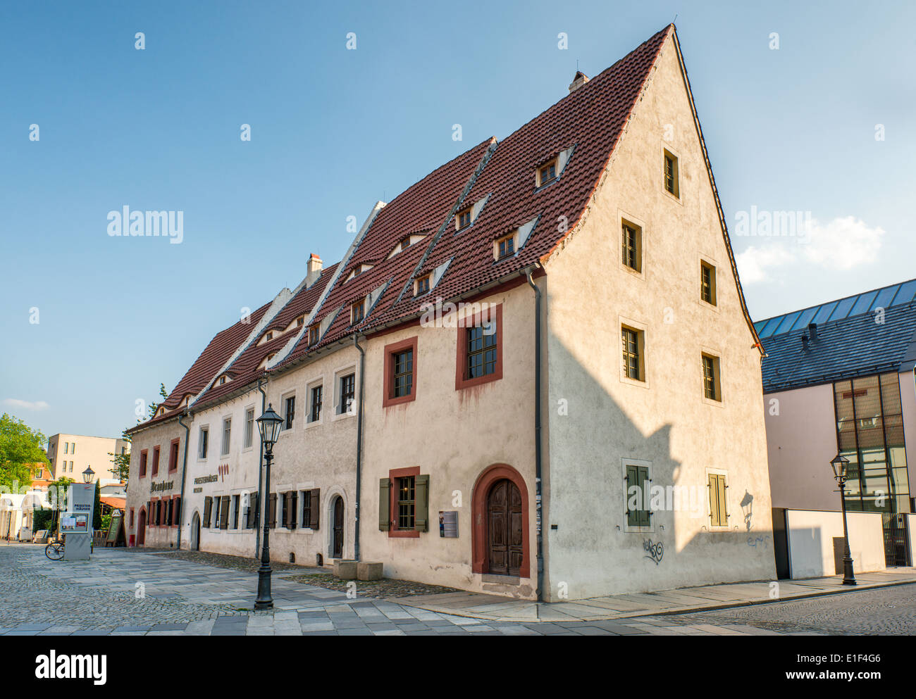 Priesterhauser, medieval houses of priests in Zwickau, Saxony, Germany ...