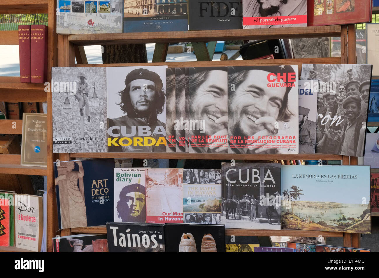 One of several bookstalls selling literature about the Cuban revolution ...