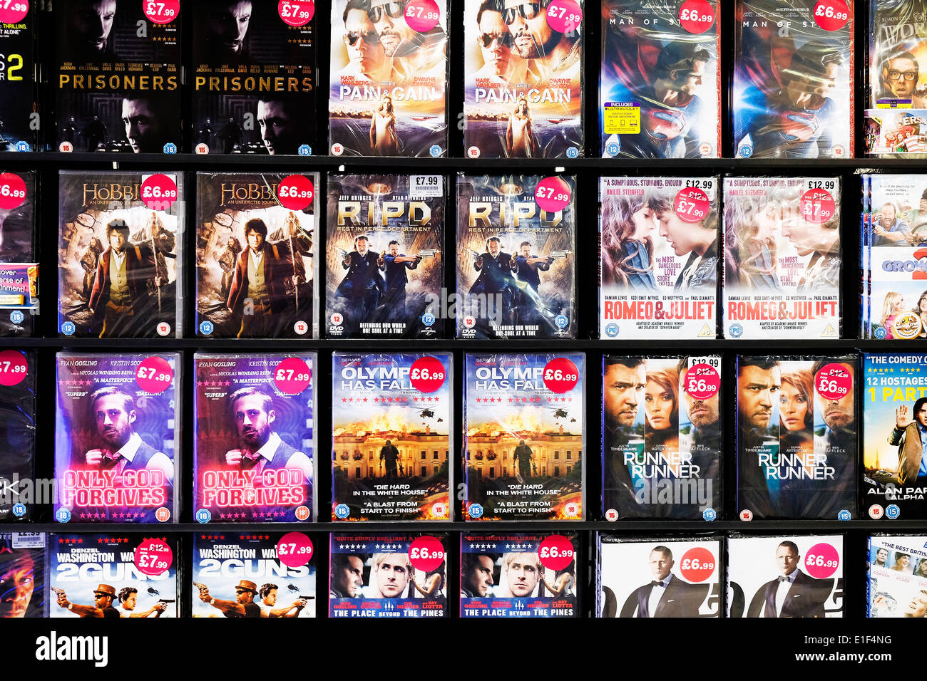 A display of DVDs Stock Photo - Alamy