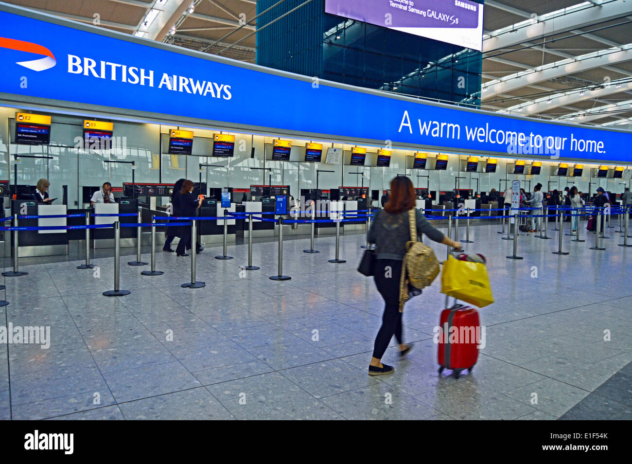 View of Terminal 5 Departures at Heathrow Airport, London Borough of ...