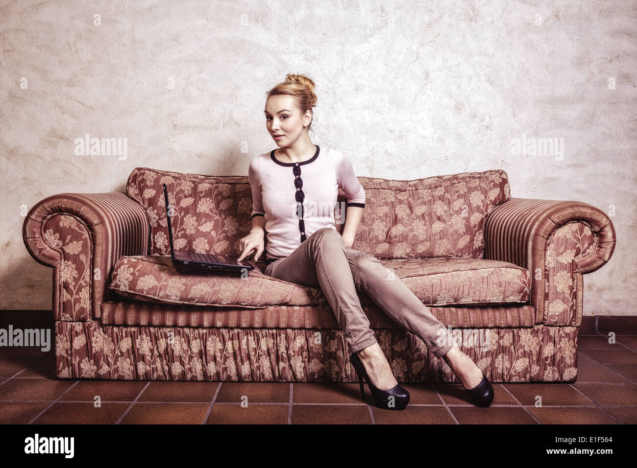 Business woman using computer Stock Photo - Alamy