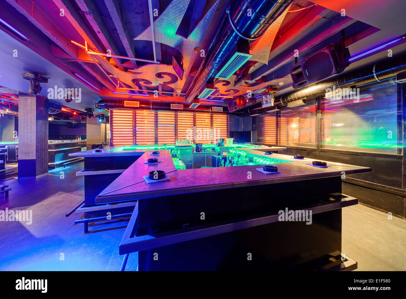 interior of night club with vivid colors Stock Photo - Alamy