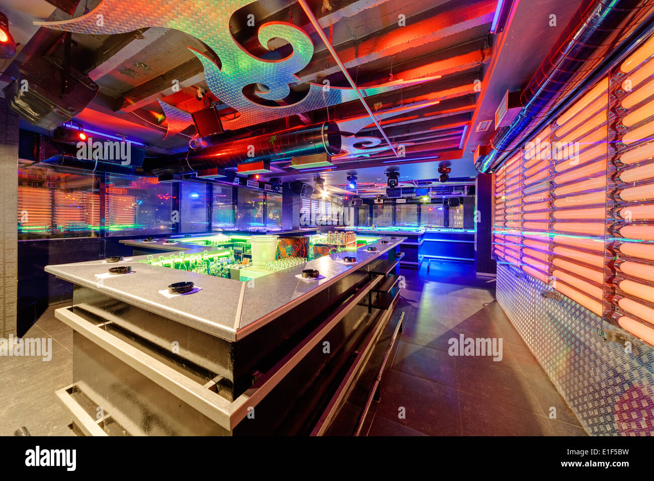 interior of night club with vivid colors Stock Photo - Alamy