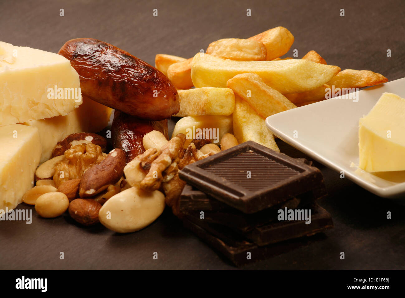 High Calorie Foods Stock Photo - Alamy