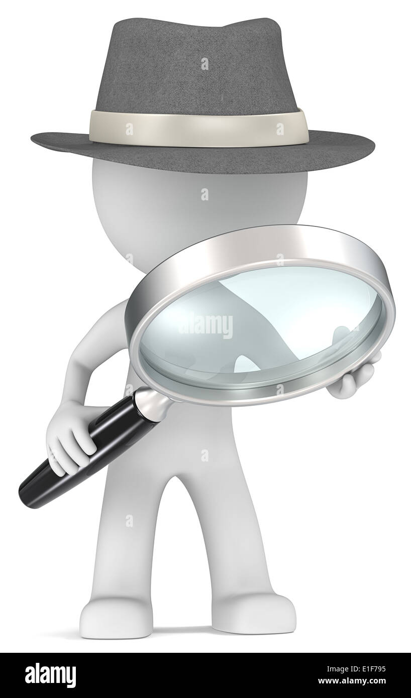 Dude the detective with magnifying glass. Film Noir style Stock Photo ...