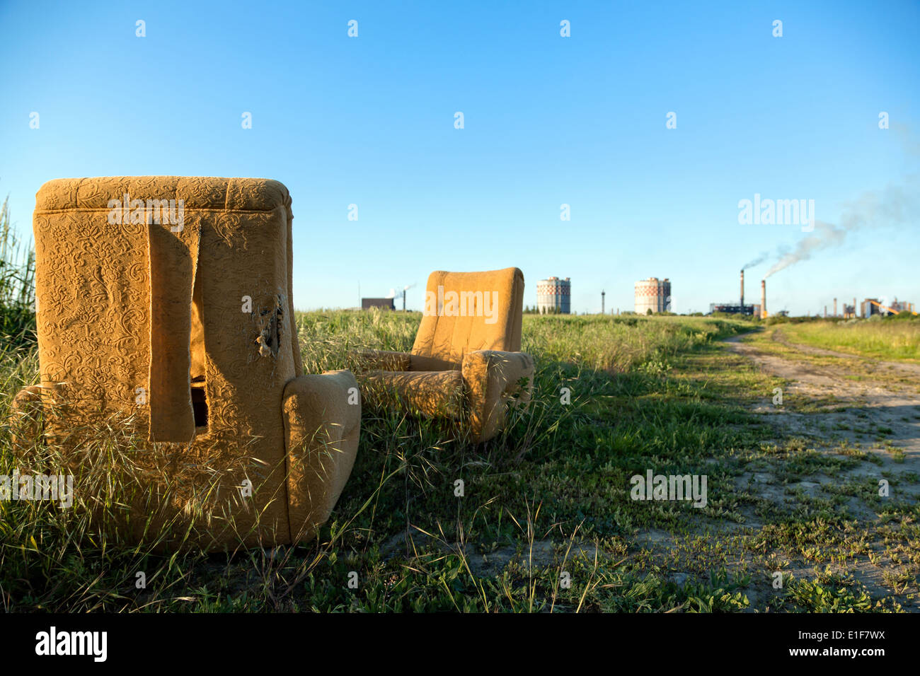 Rural landscape with factory Stock Photo - Alamy