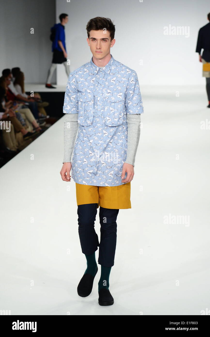 London, UK. 2nd June 2014. Model wearing a Kim Louise Sutcliffe ...