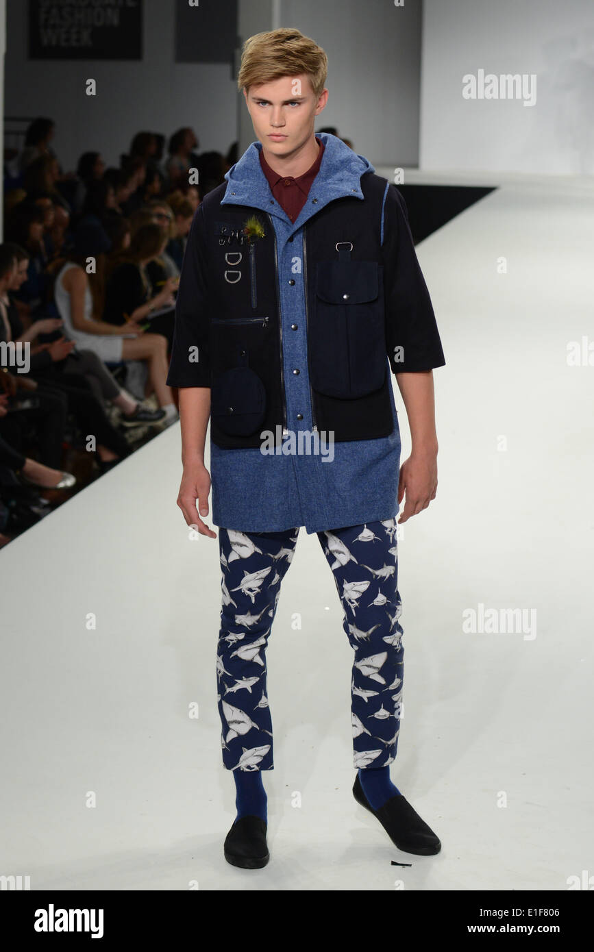 London, UK. 2nd June 2014. Model wearing a Kim Louise Sutcliffe ...