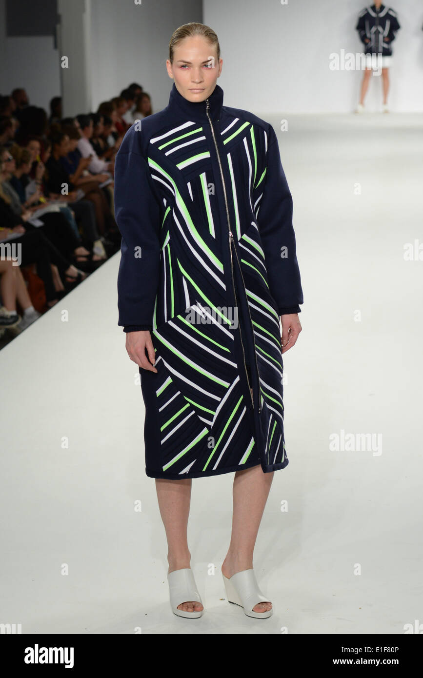 London, UK. 2nd June 2014. Model wearing a Stephanie Parsons designed ...