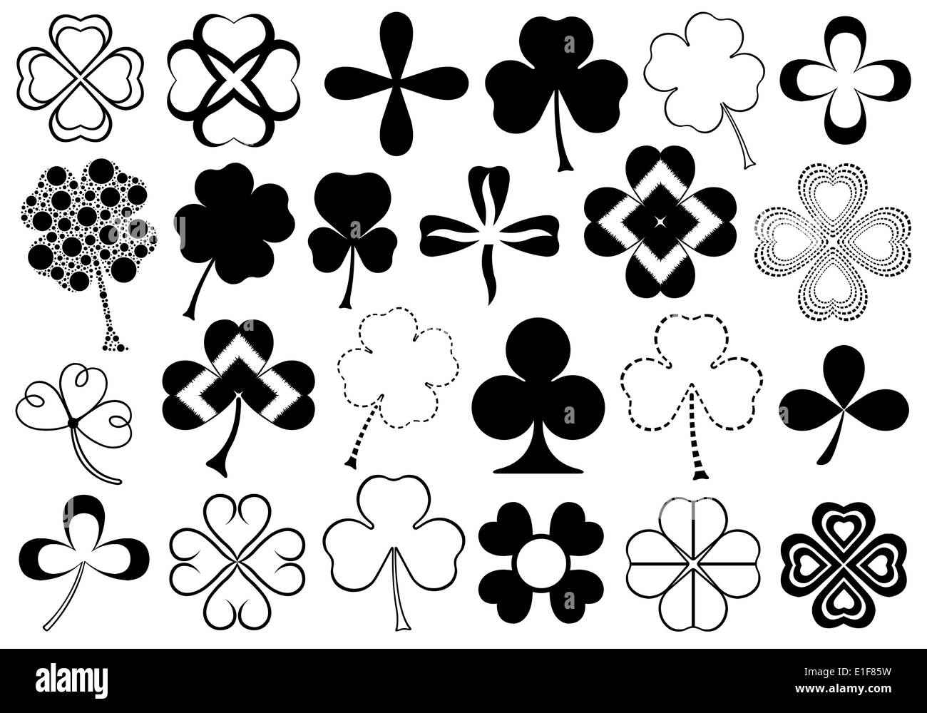 Set of different clovers set Stock Photo - Alamy
