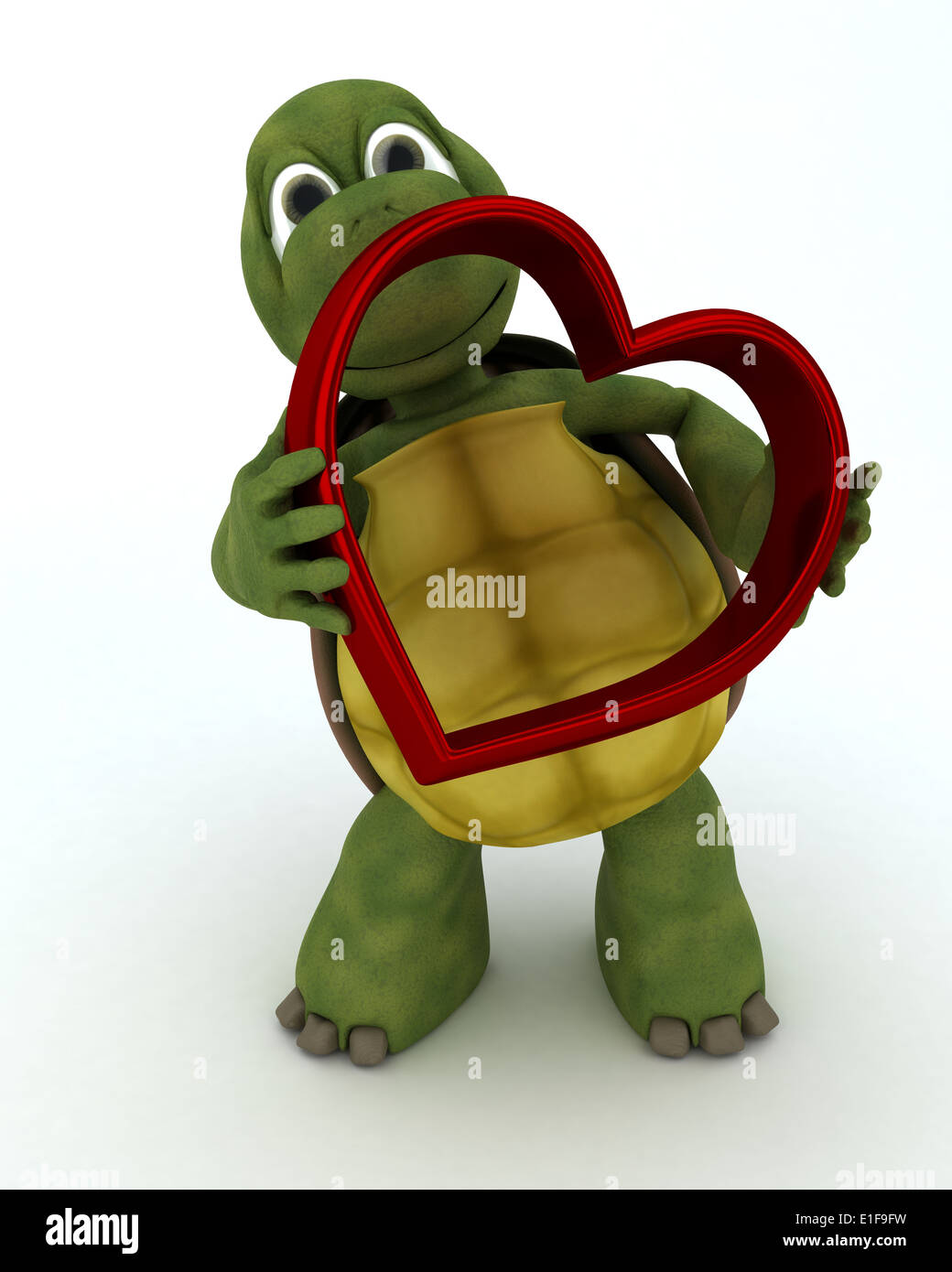 3D render of a tortoise with heart charm Stock Photo - Alamy