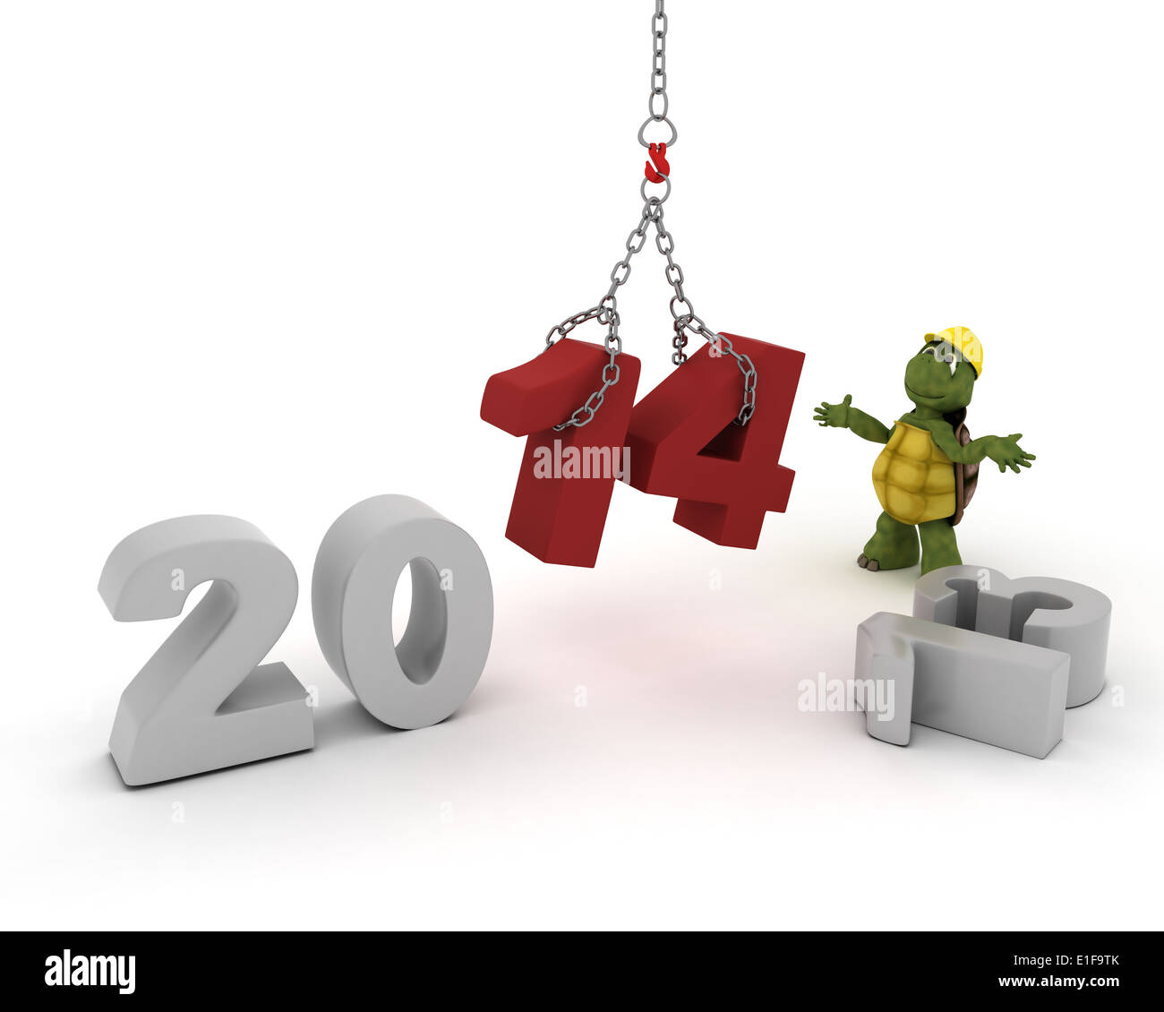 3D render of a Tortoise bringing in the new year Stock Photo - Alamy