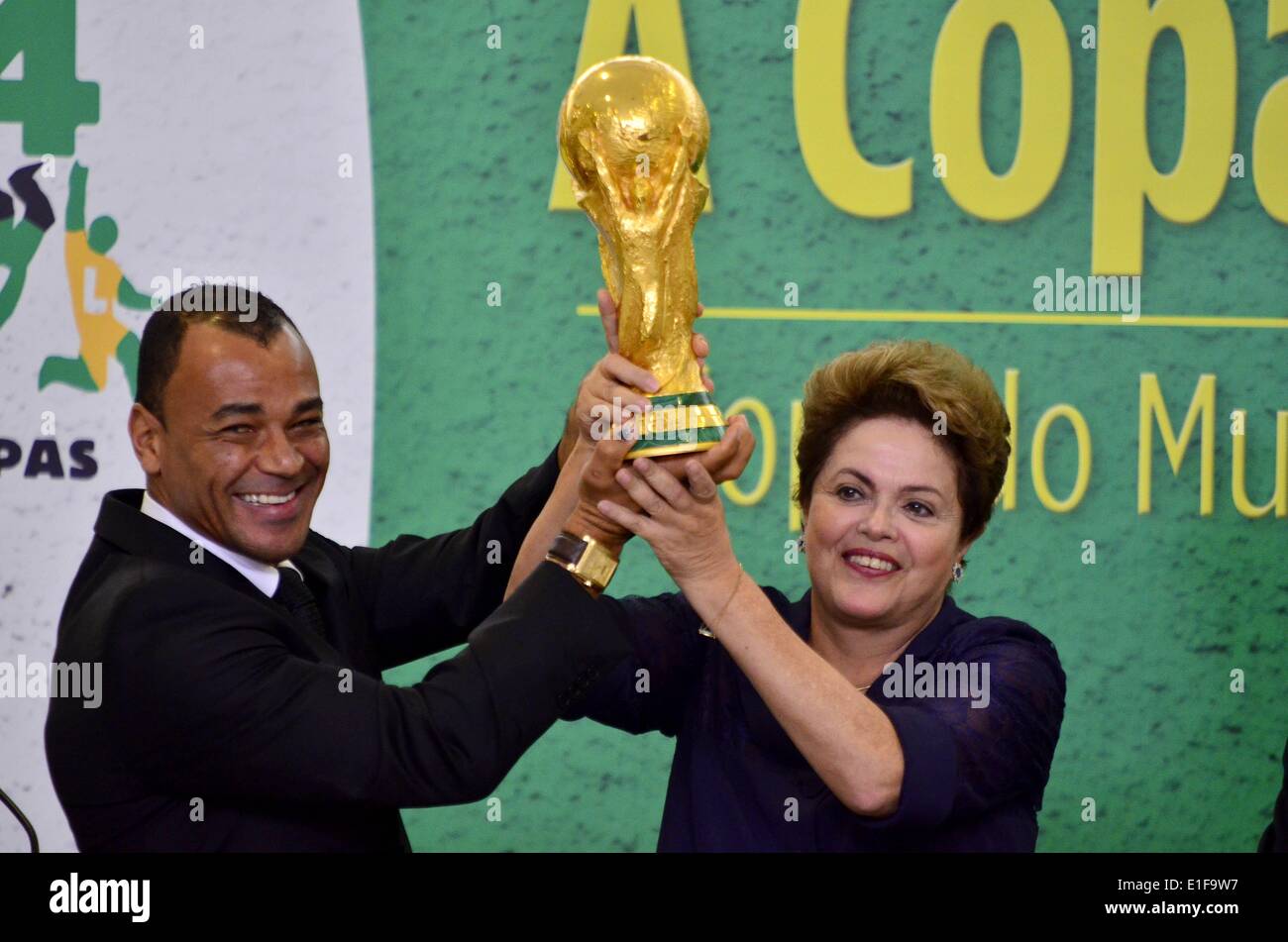 Brasilia, Brazil. 2nd June, 2014. Brazil's President Dilma Rousseff (R ...