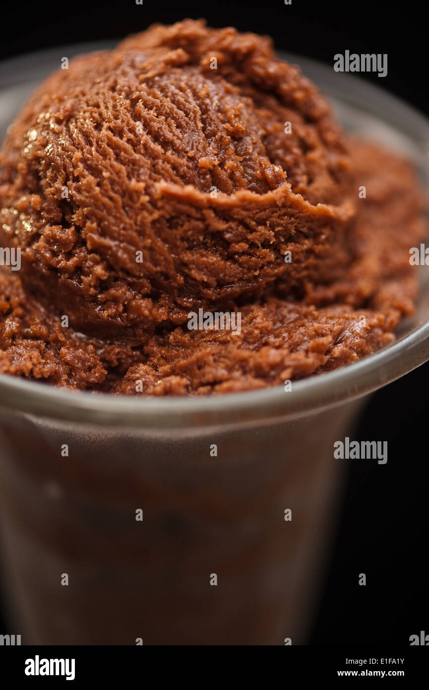 Chocolate ice cream cup in tall glass Stock Photo - Alamy