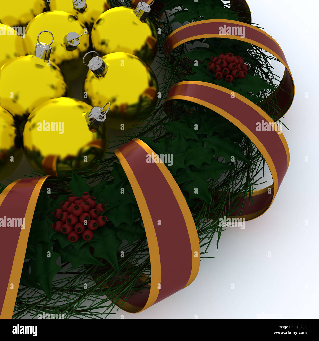 3D render of a Christmas Garland wrapped in ribbon Stock Photo - Alamy