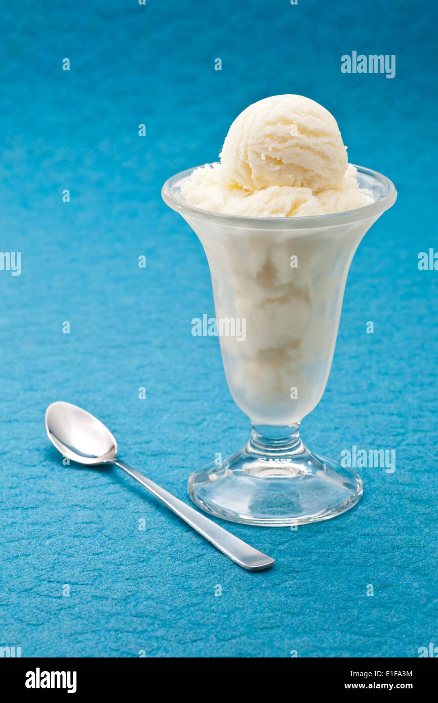 Vanilla ice cream in a tall glass Stock Photo - Alamy