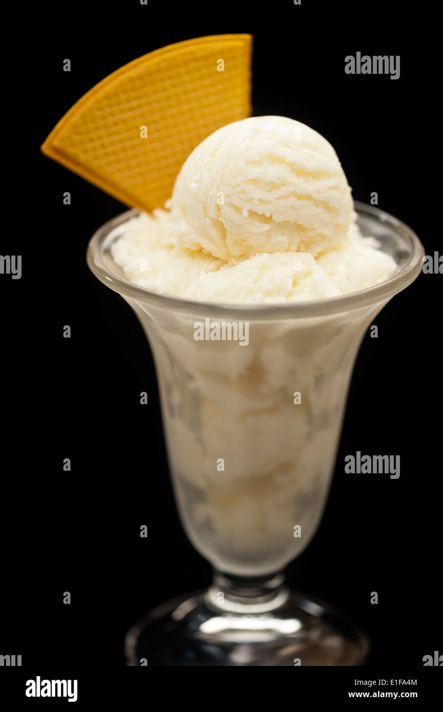 Vanilla ice cream in a tall glass Stock Photo - Alamy