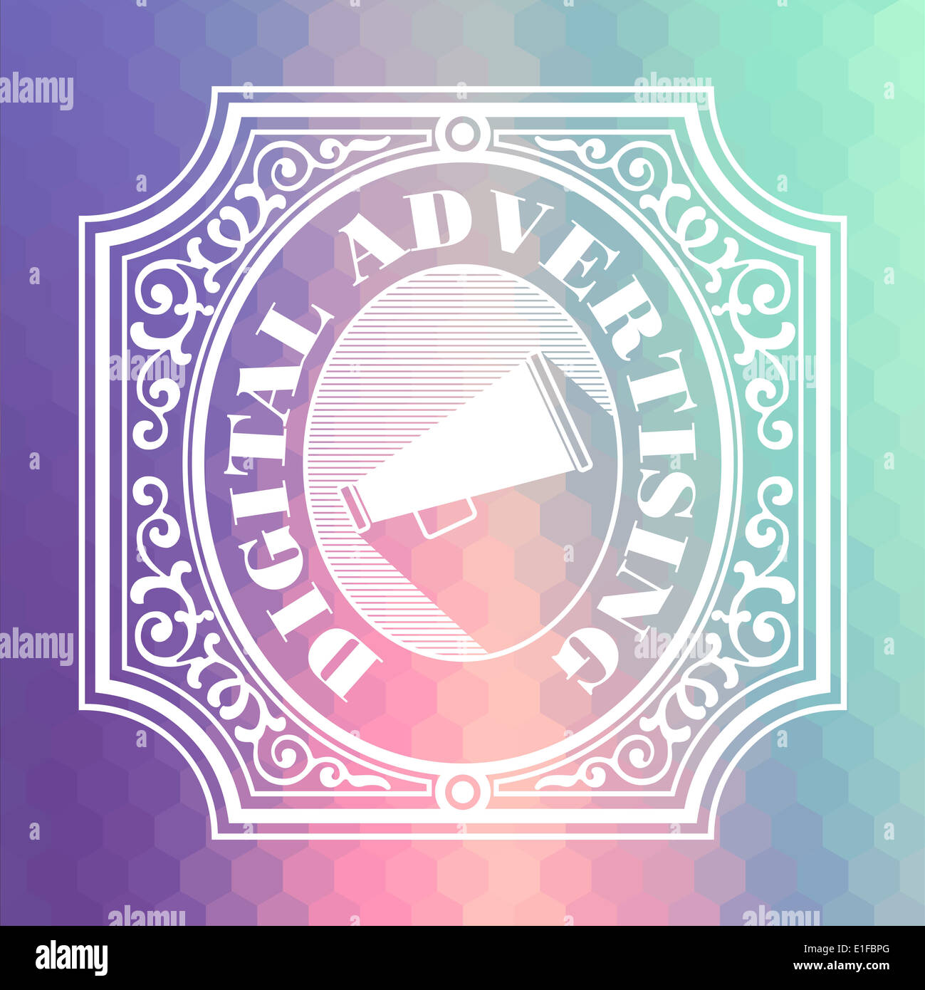 Digital Advertising Concept. Vintage design. Pastels Color Flow ...
