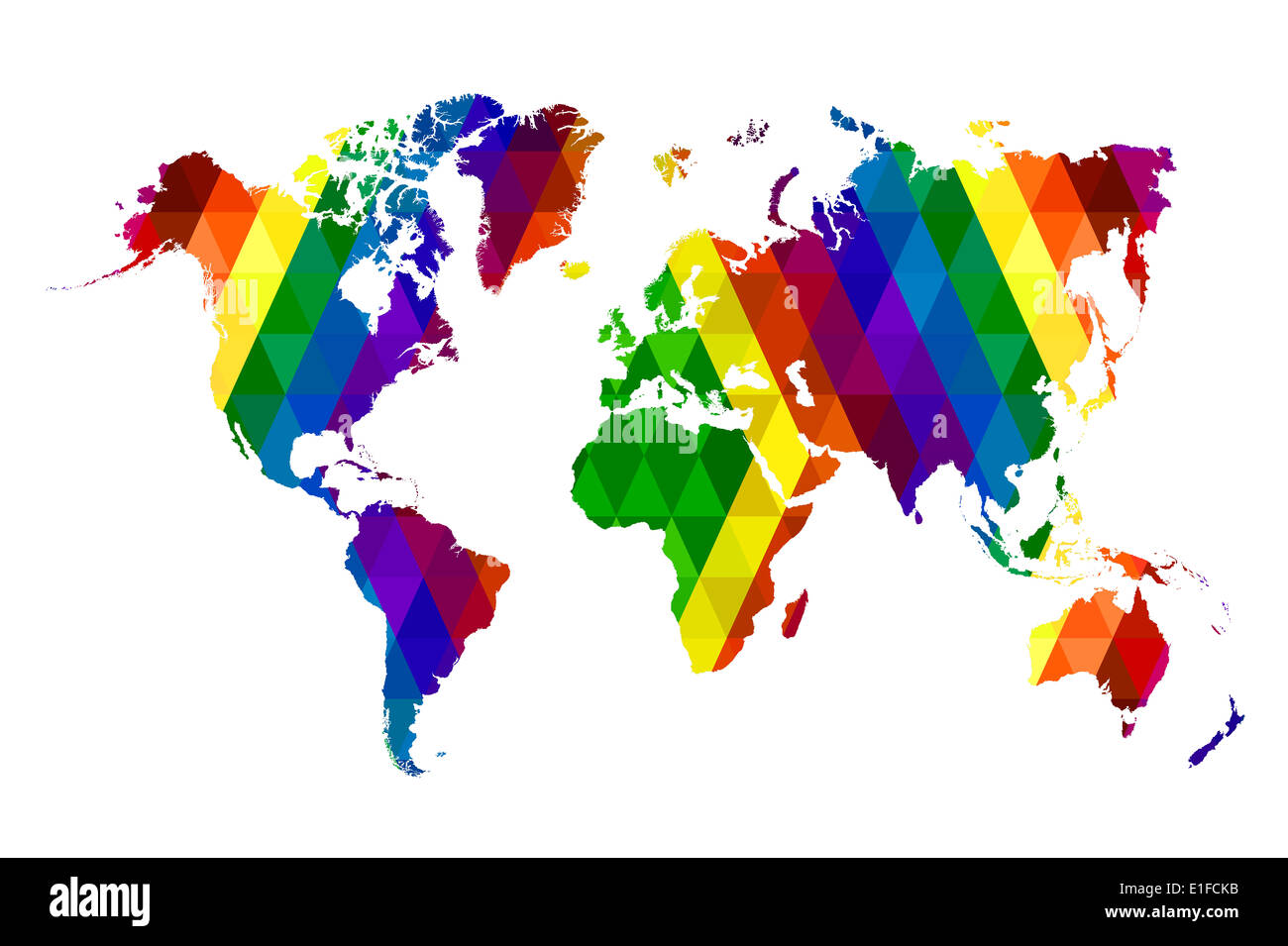 Colored Mosaic Tiles World Map Isolated Vector Illustration Stock Photo ...