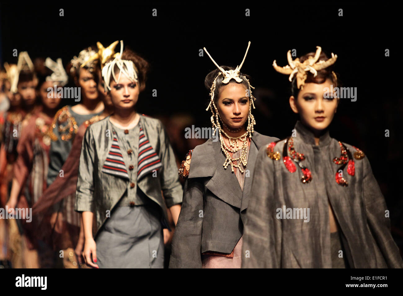 Models present creations of Happy Andrada during the Philippine Fashion ...