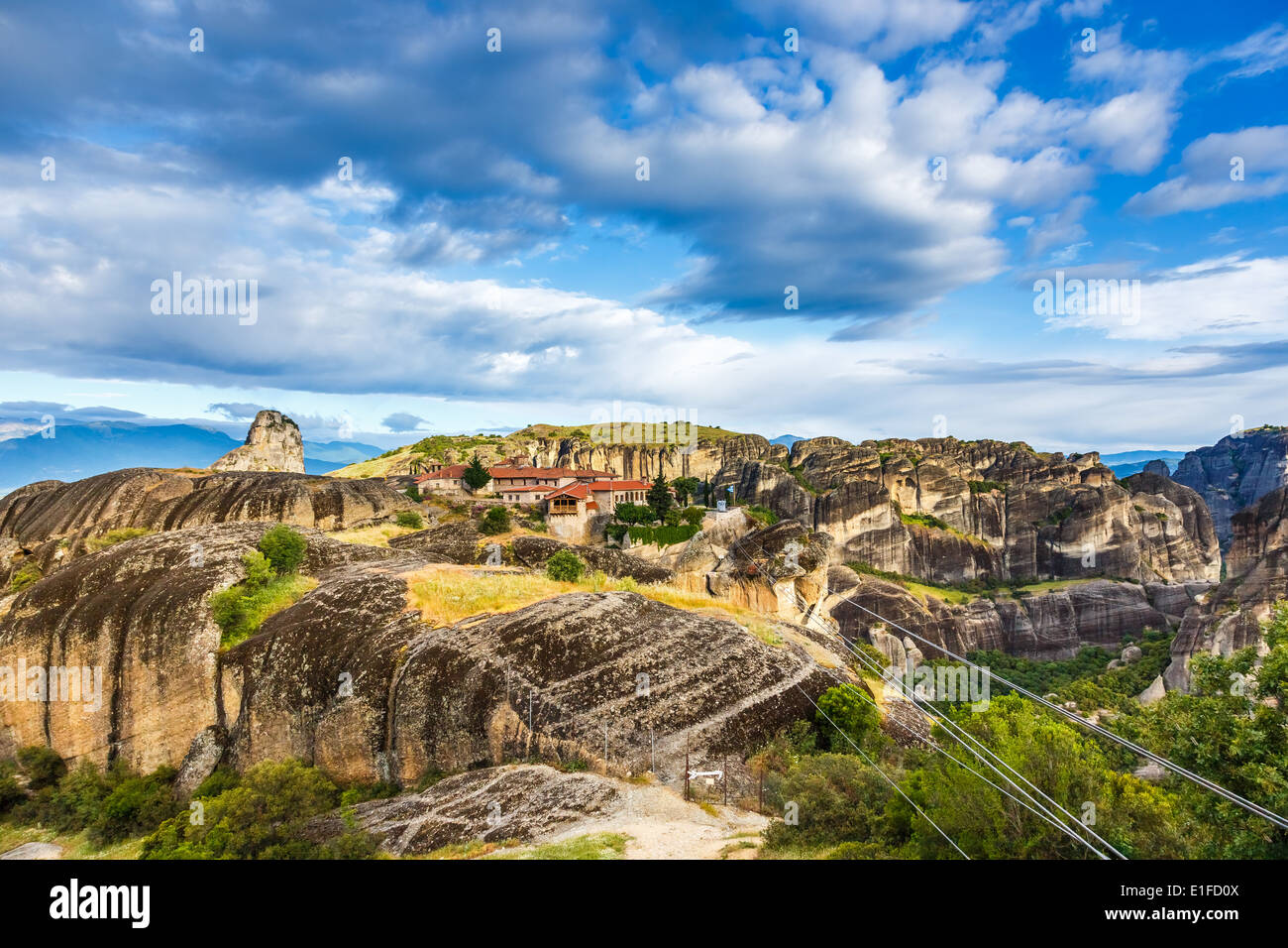 Holy Trinity Monastery in Meteora rocks, meaning "suspended into air ...