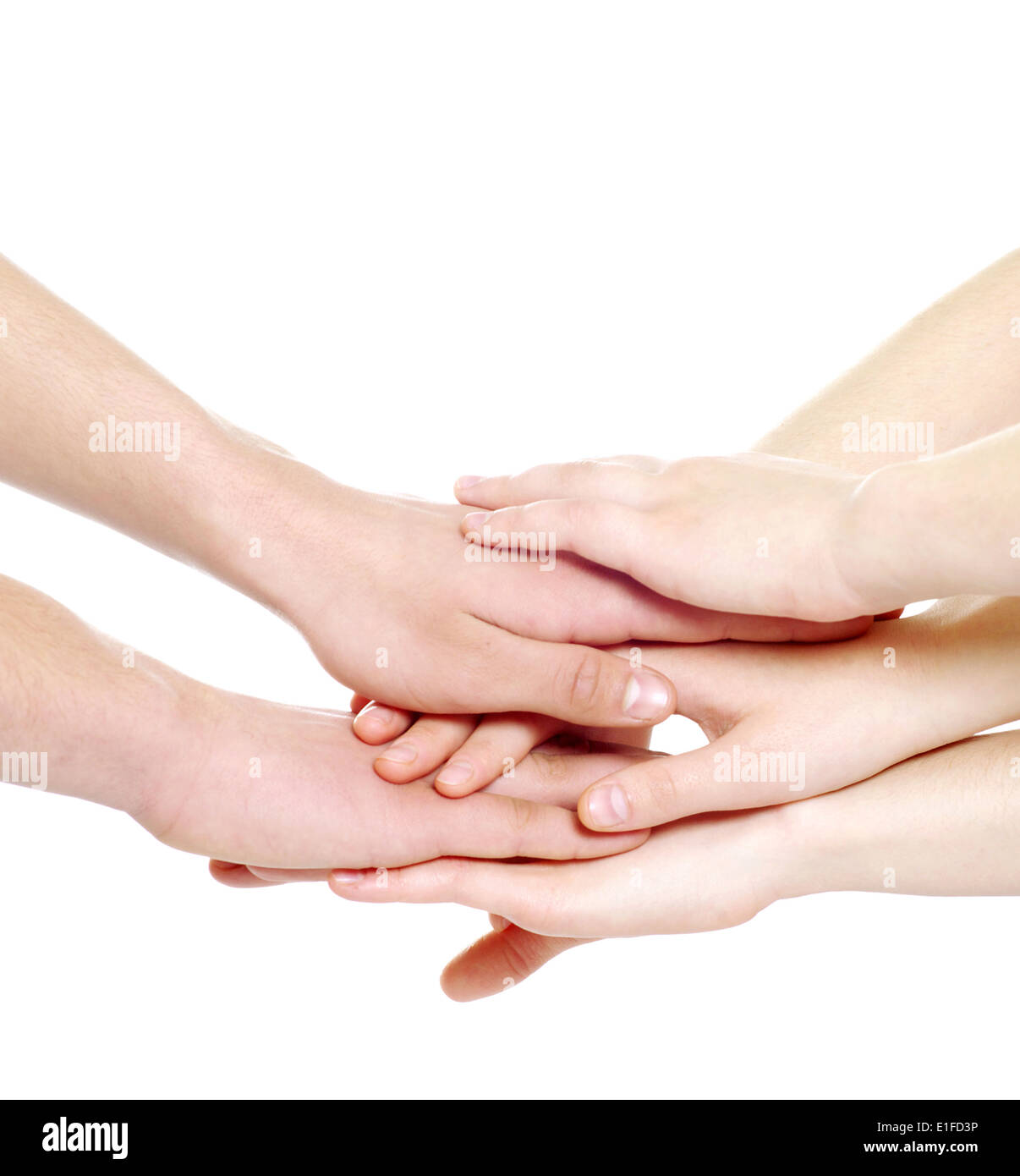 pile of hands isolated on a white Stock Photo - Alamy