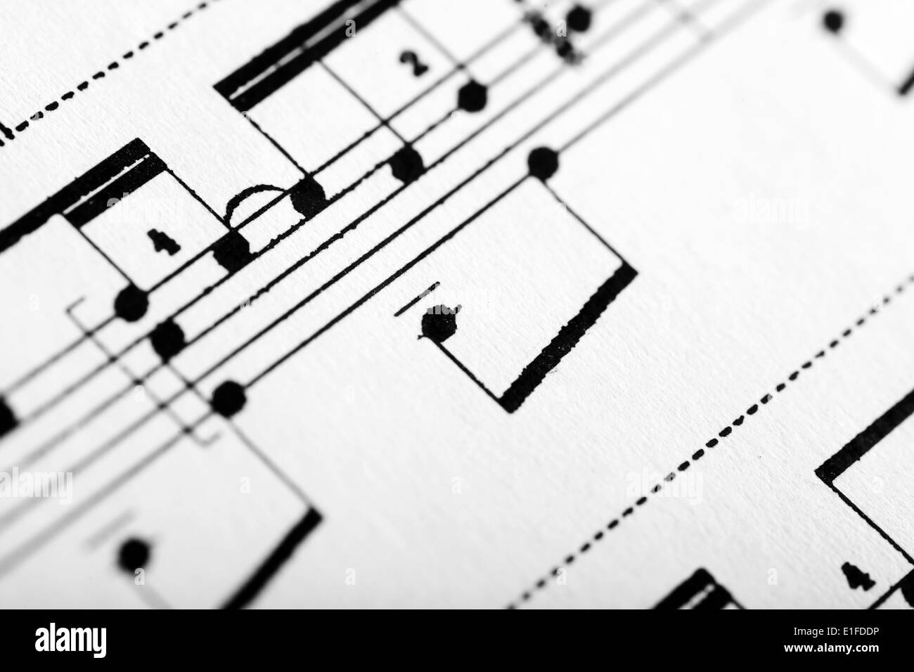 Detail of some musical notes on a music sheet Stock Photo - Alamy