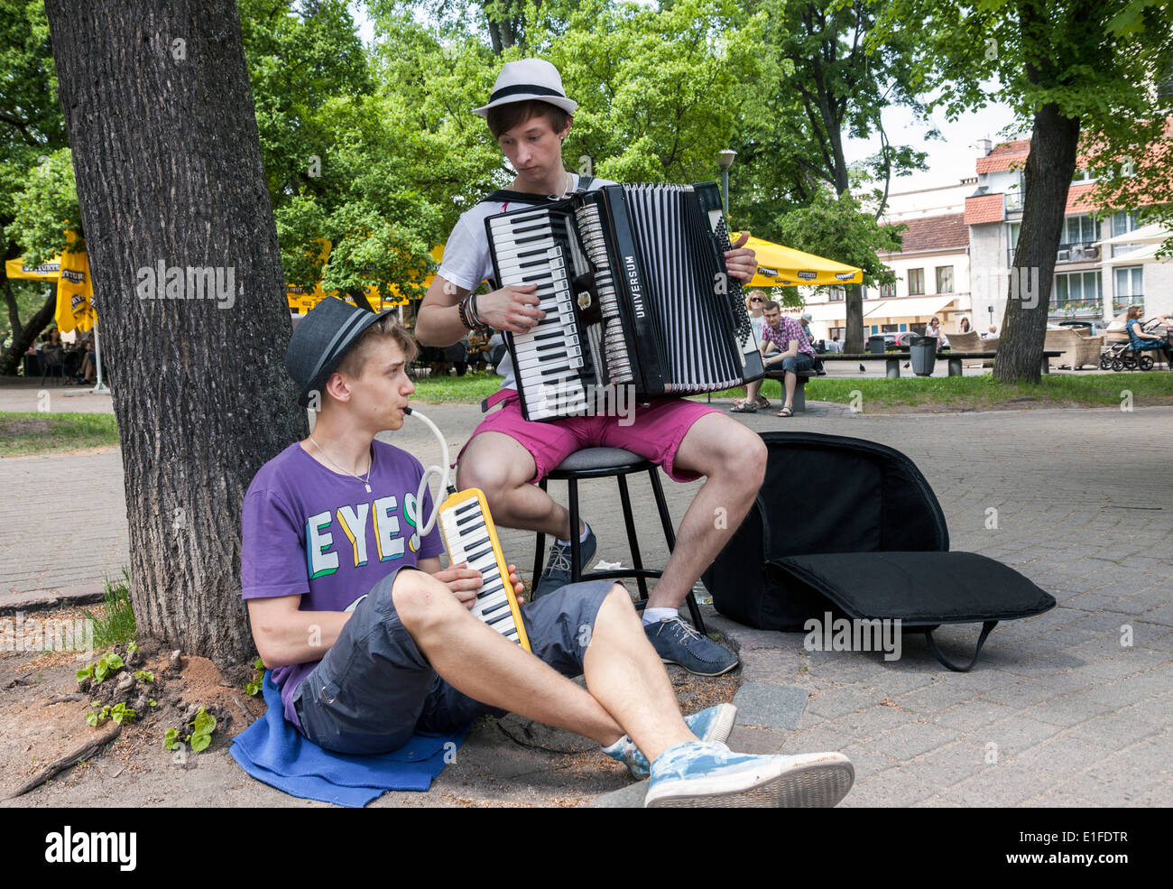 Performance of street musicians at traditional street musicians ...