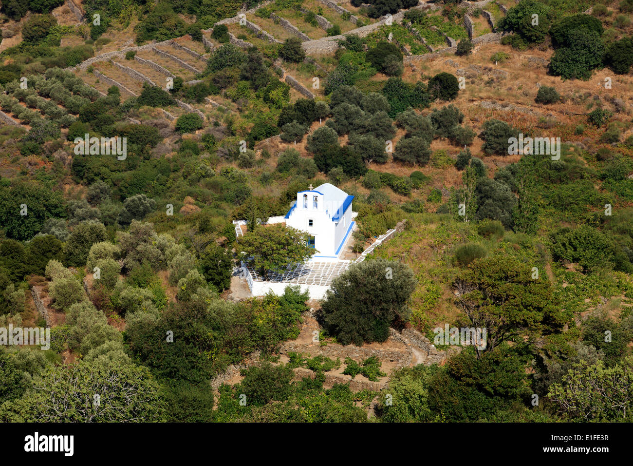 A traditional small church, Naxos, Cyclades Islands, Greece Stock Photo ...