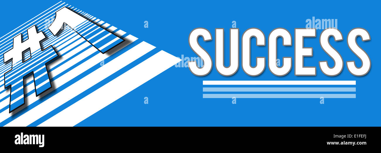 Success Blue Number 1 Banner Stock Photo - Alamy