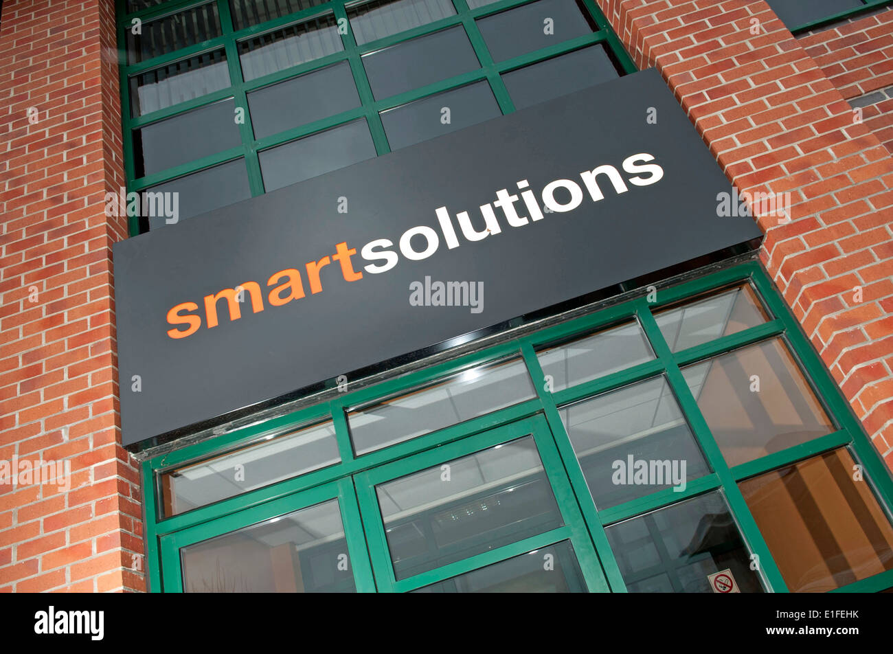 Smart Solutions logo above their Newport office Stock Photo - Alamy