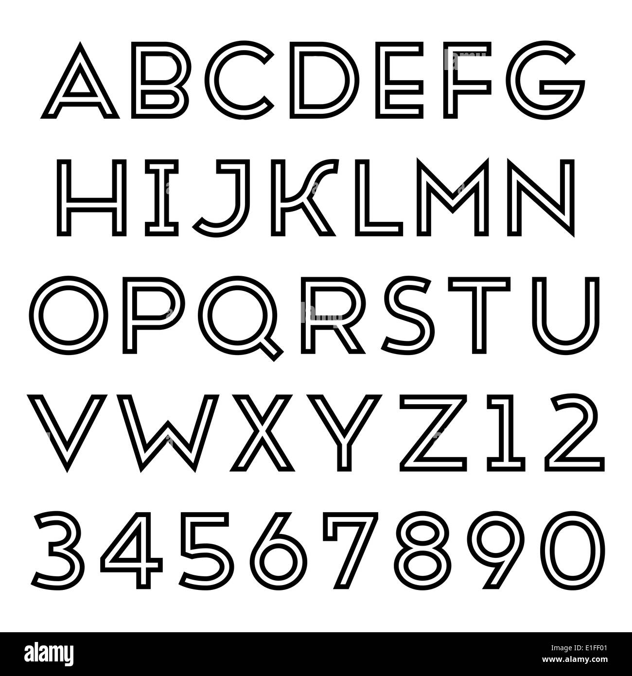 Handmade retro font inline type hi-res stock photography and images - Alamy