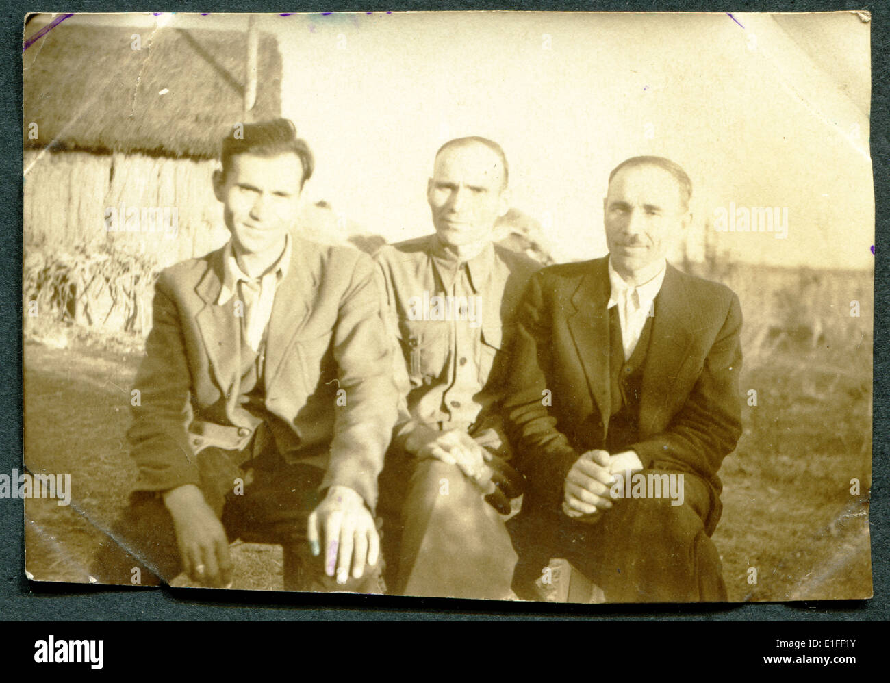 USSR - CIRCA 1950s: An antique photo shows group portrait Stock Photo ...