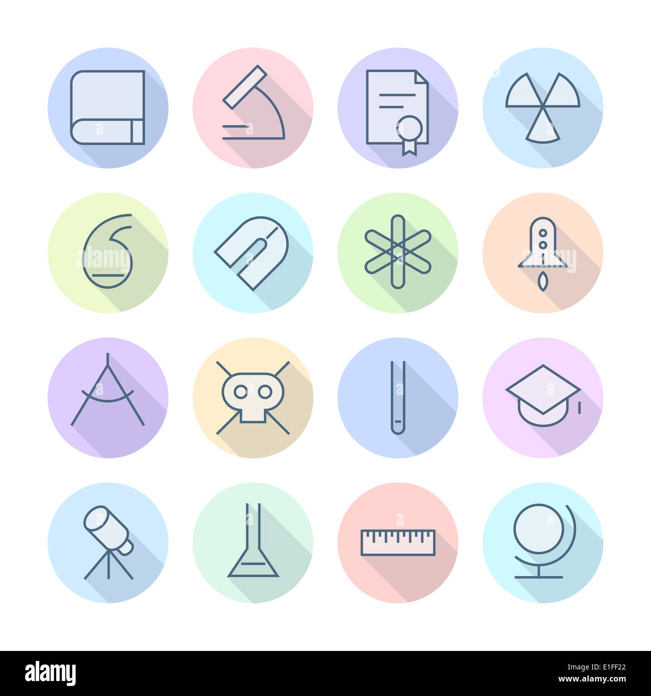 Thin Line Icons For Science and Education. Raster version Stock Photo ...