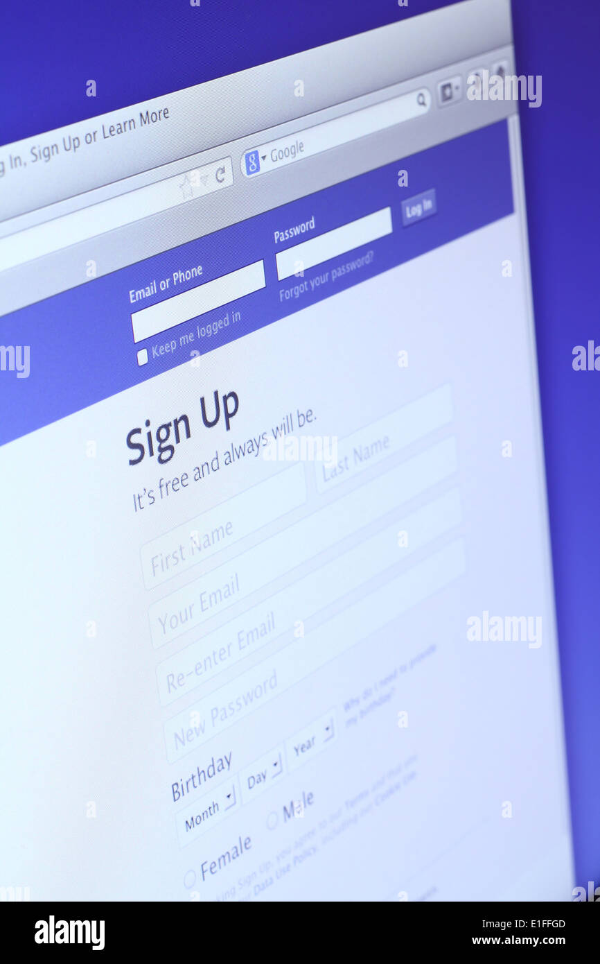 Photo of Facebook homepage on a monitor screen. As of today, Facebook ...