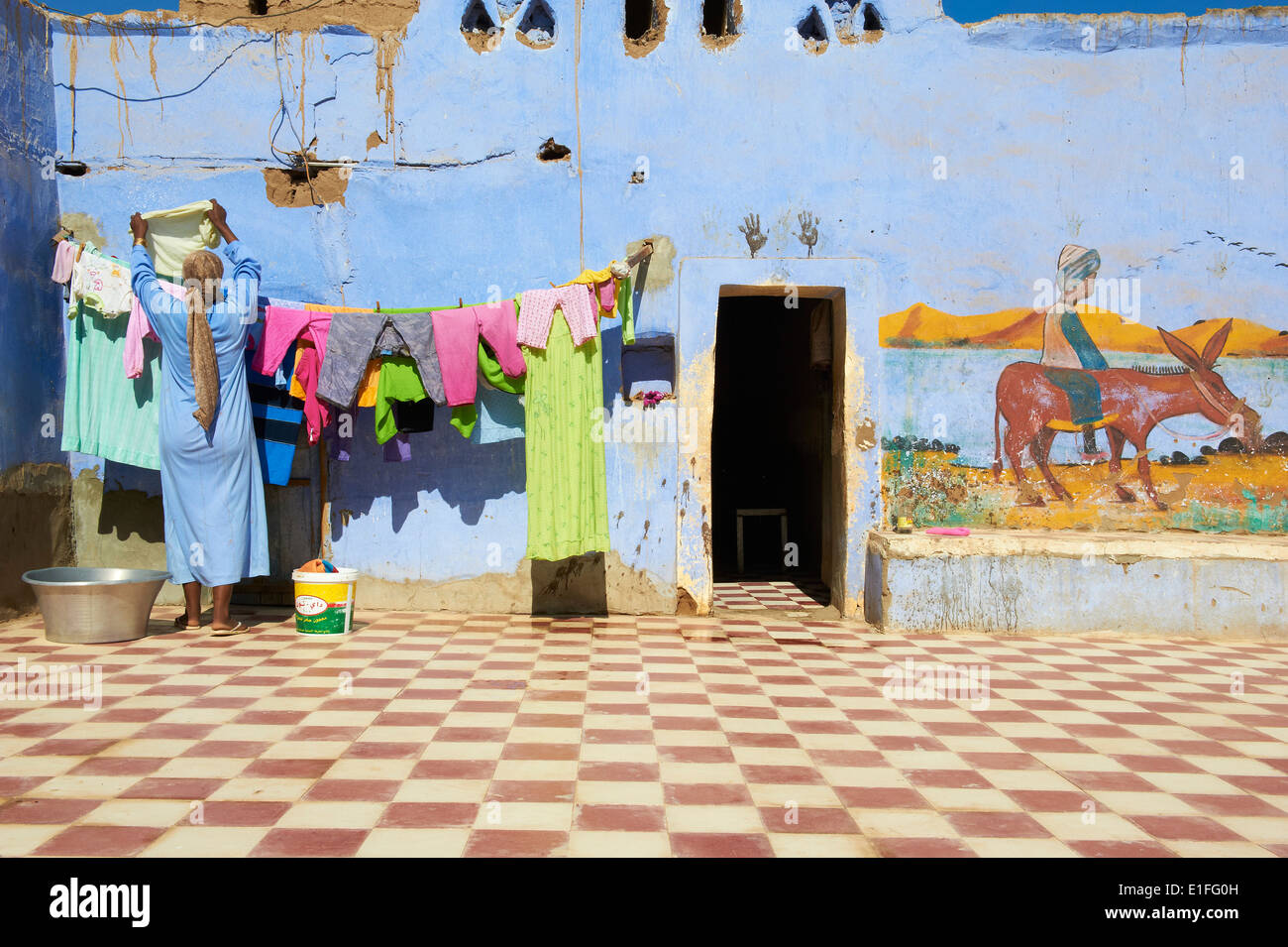 Egypt, Nile valley, Aswan, Nubian village around Aswan Stock Photo - Alamy
