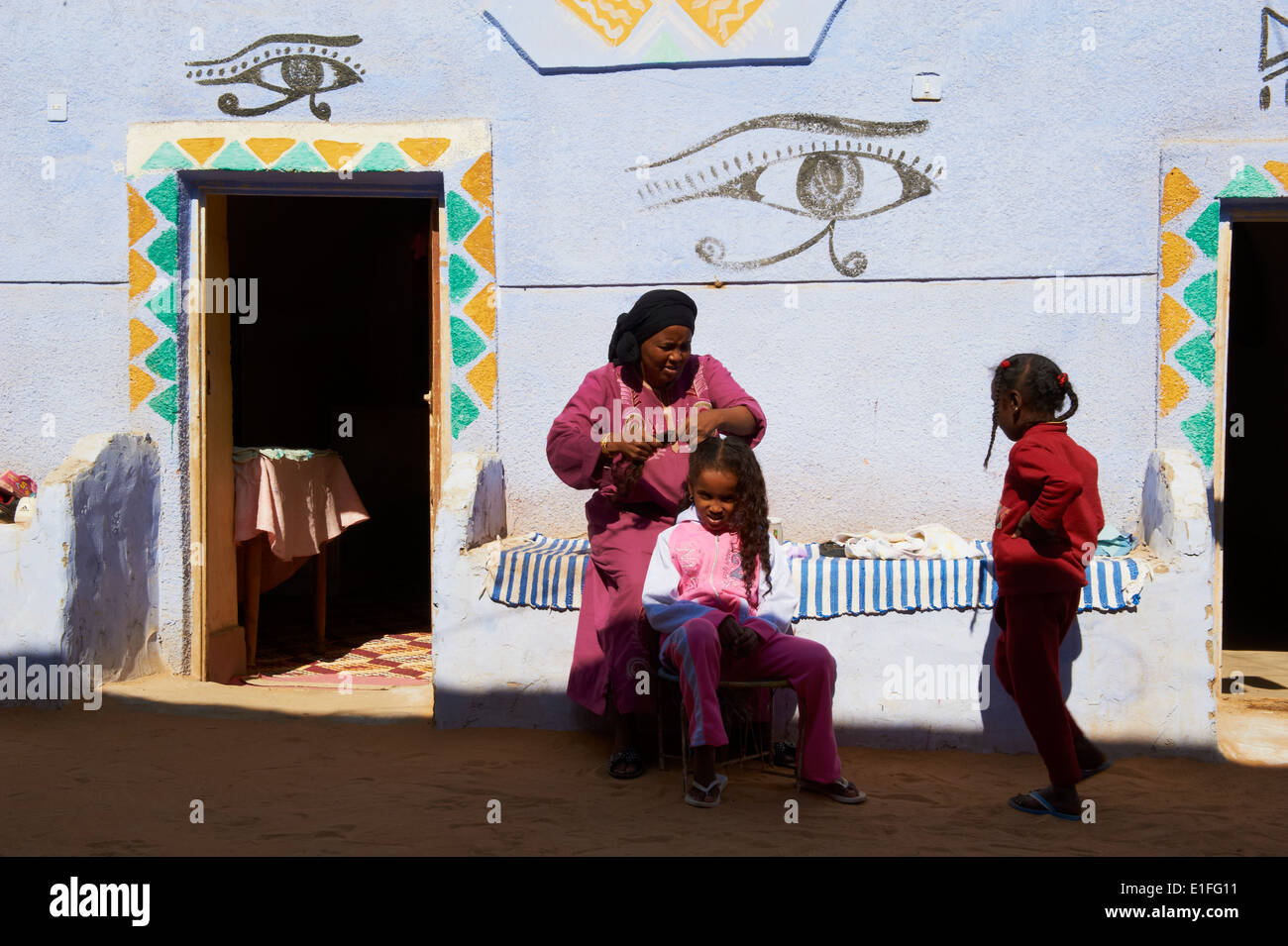 Egypt, Nile valley, Aswan, Nubian village around Aswan Stock Photo - Alamy