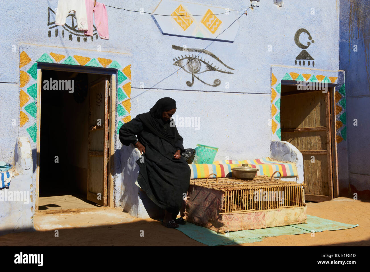 Egypt, Nile valley, Aswan, Nubian village around Aswan Stock Photo - Alamy