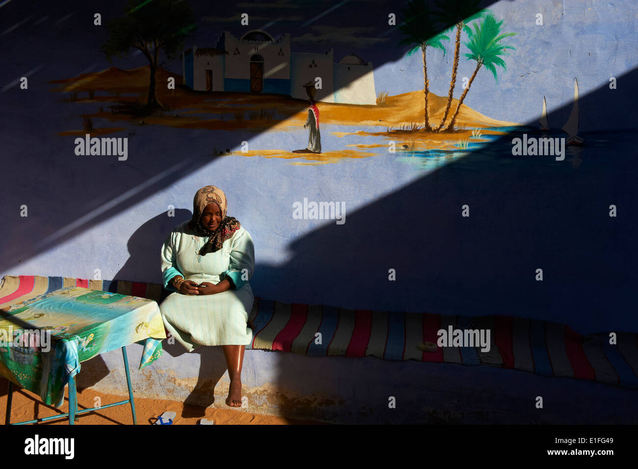 Egypt, Nile valley, Aswan, Nubian village around Aswan Stock Photo - Alamy