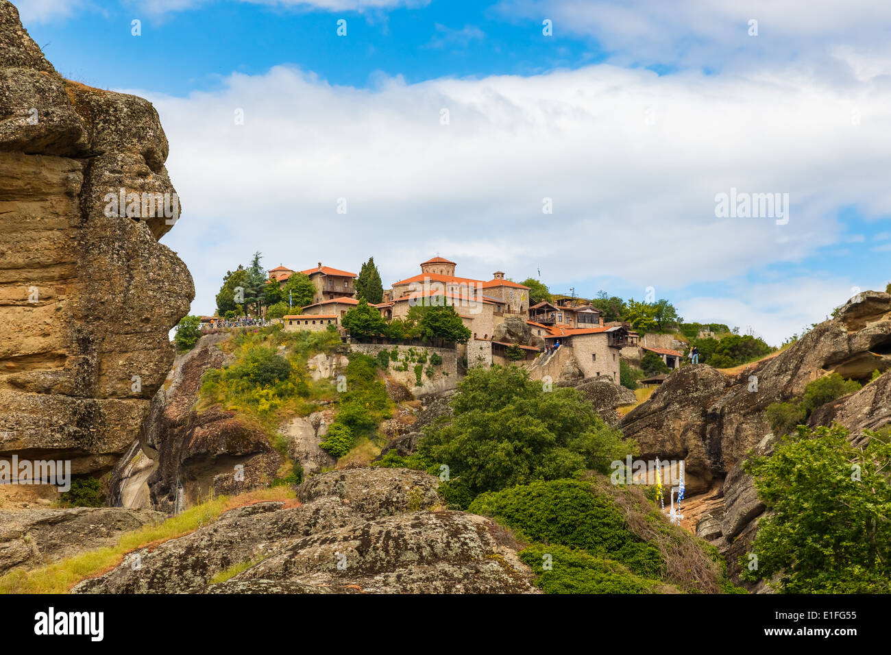 The Great Meteoro Monastery in Meteora rocks, meaning "suspended into ...