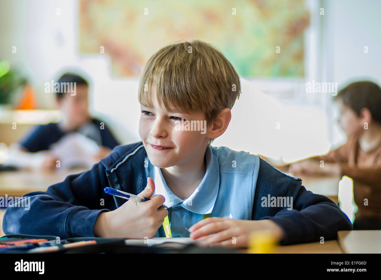 boy at school Stock Photo - Alamy