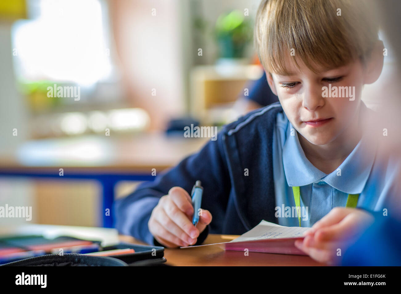boy at school Stock Photo - Alamy