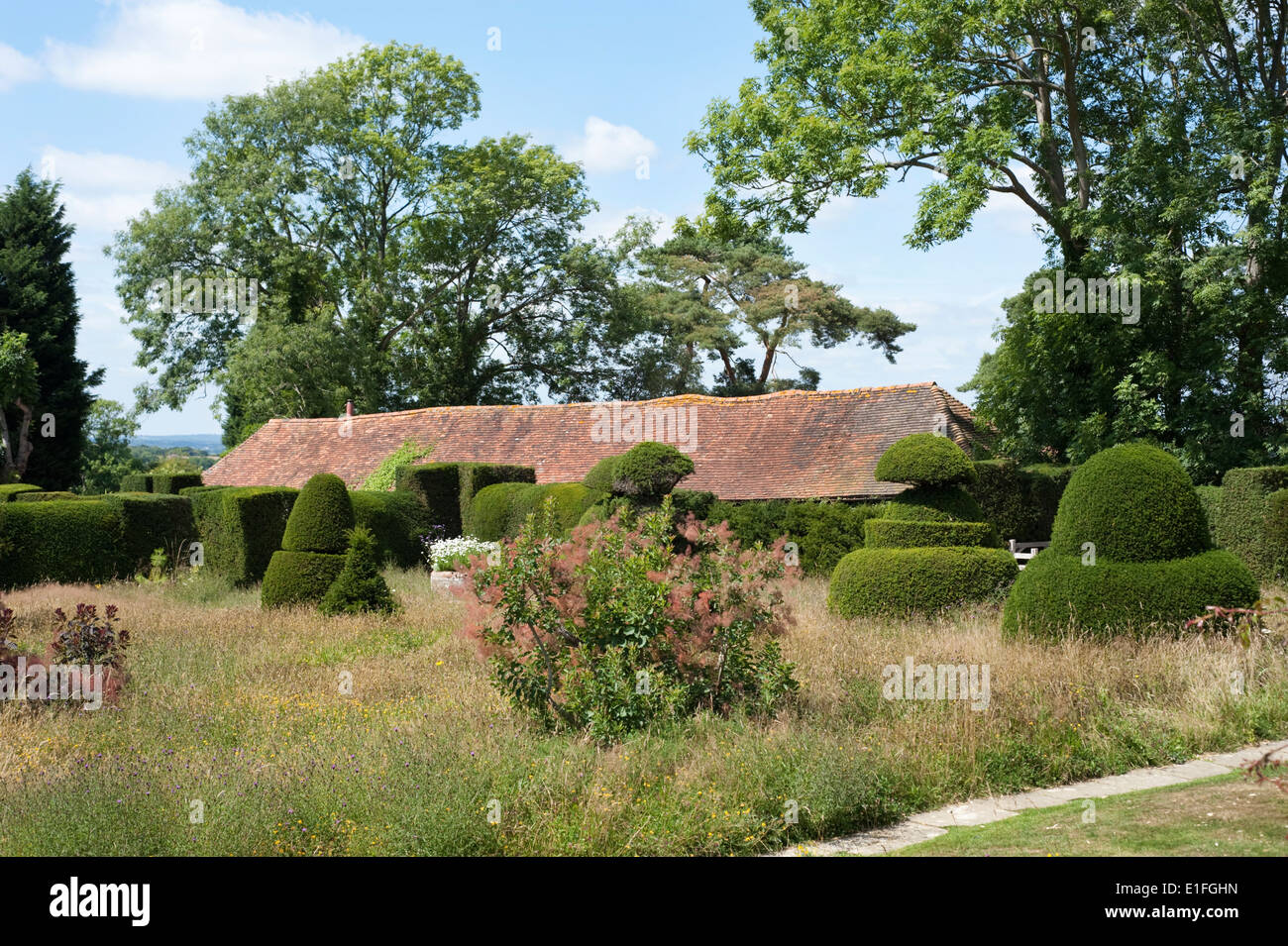 The gardens created by the gardener Christopher Lloyd at Great Dixter in Northiam, East Sussex ...