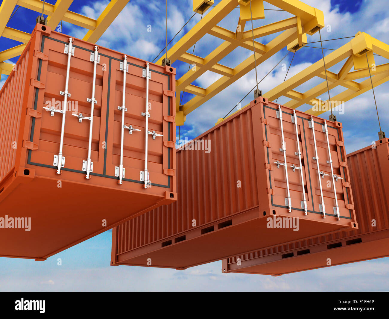 Loading cargo Container on white background (done in 3d Stock Photo - Alamy