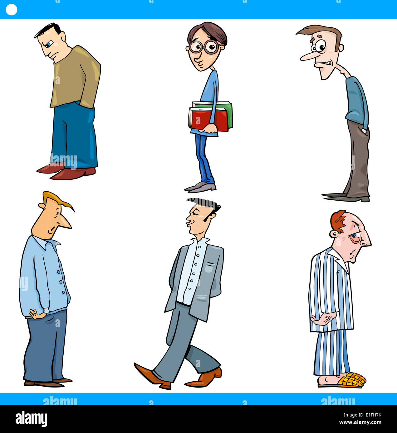 Cartoon Illustration Set of Comic Men Characters Stock Photo - Alamy
