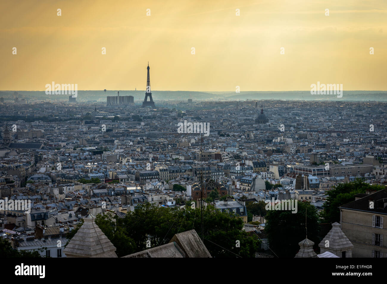 Aerial View of Paris and Eiffel Tower from Sacre-Cœur Stock Photo - Alamy